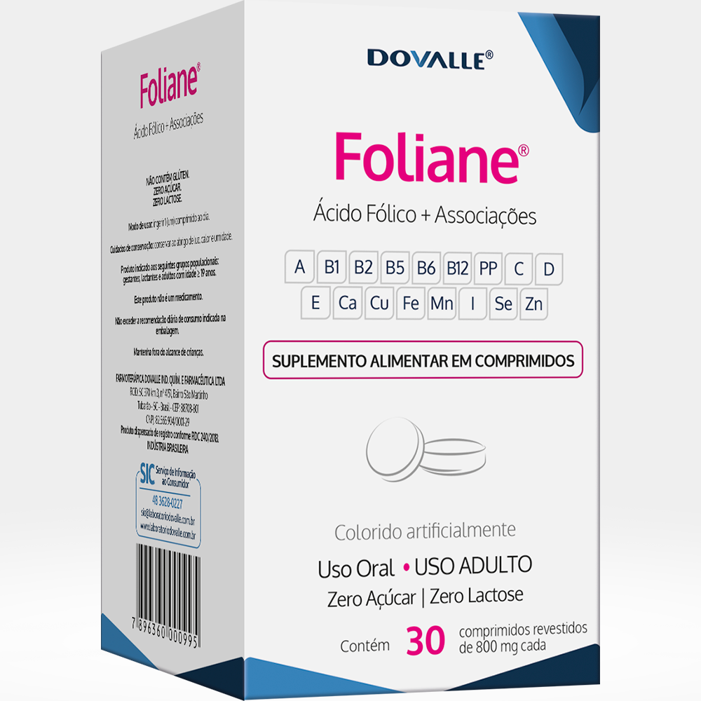 FOLIANE 800G - COM 30 COMPRIMIDOS REVESTIDOS